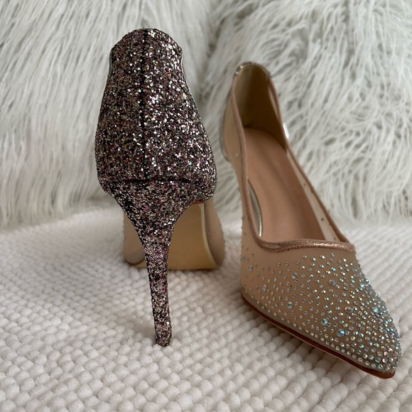 Shoes | New Sparkly Sheer Pumps With Rhinestones | Poshmark
